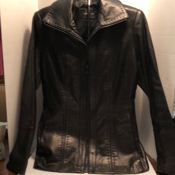 Jones New York | Jackets & Coats | Jones New York Black Leather Size M ...